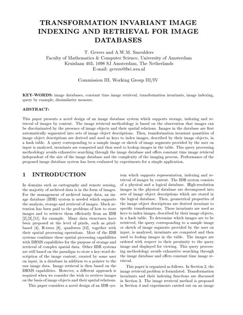 pdf transformation invariant image indexing and retrieval for image databases