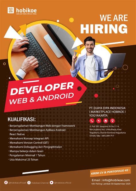 Lowongan Kerja Developer Web And Android Di Pt Djayadipa Indonesia Hobikoe Lokerjogjaid