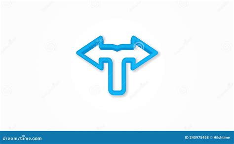 Junction Separation Two Paths Ways Realistic Icon 3d Line Vector Illustration Top View