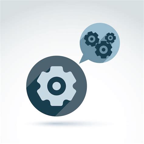Premium Vector Gears And Cogs System Theme Icon Dialog And Message Vector Conceptual Stylish