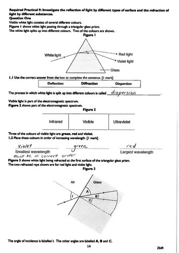 Gcse Physics Aqa P6 Waves Required Practical 9 Reflection