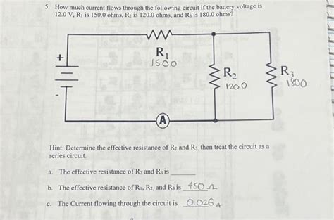 Solved How Much Current Flows Through The Following Chegg Com