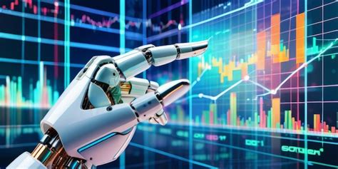 The Hand Of A Cyborg Trading Robot On A Trading Platform Against The