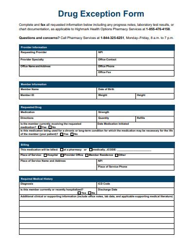 Free 33 Exception Form Samples In Pdf Ms Word