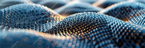 Premium Photo Metallic Wave Abstract 3d Mesh Formed By Interlocking Hexagons Evoking Graphene