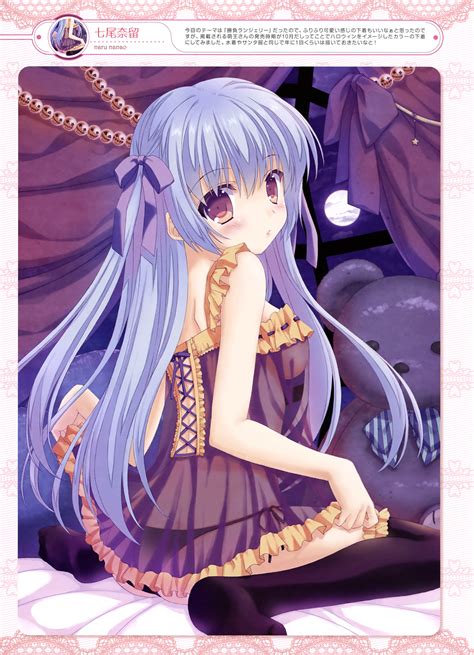 nanao naru original absurdres highres 1girl bed sheet black