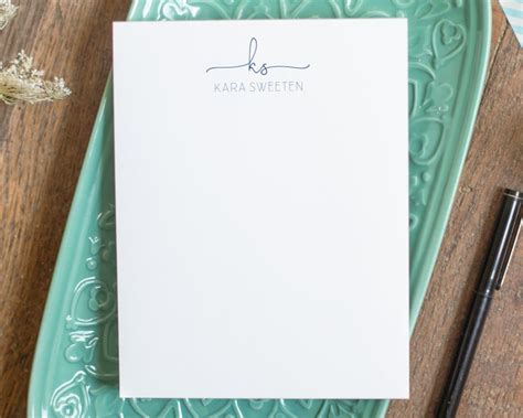 Personalized Notepad With Name And Initials Small Notepad With Modern Design Custom Personal