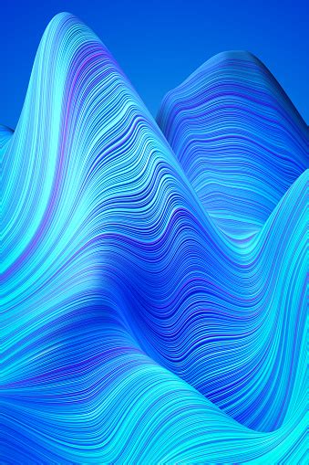 파란색과 분홍색 톤의 여러 가지 색상의 곡선 구조 및 줄무늬 물결 모양 배경 0명에 대한 스톡 벡터 아트 및 기타 이미지 0명 3차원 형태 곡선 Istock