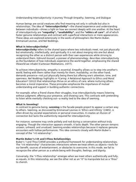 Understanding Intersubjectivity Pdf