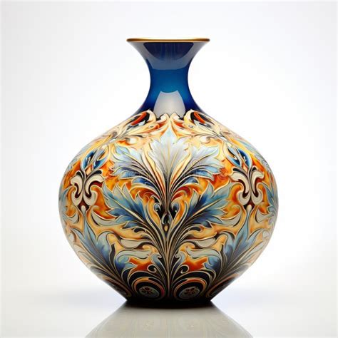 Authentic Persian Handmade Ceramic Art On White Background Stock