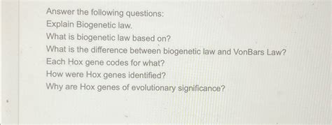 Solved Answer The Following Questionsexplain Biogenetic