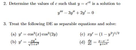 Solved Determine The Values Of C Such That Chegg Com
