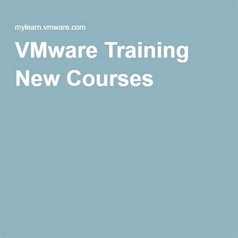 Vmware Training New Courses Train Basic Courses