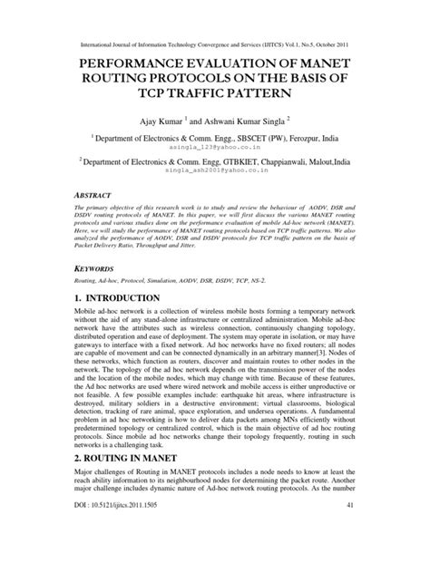Performance Evaluation Of Manet Routing Protocols On The Basis Of Tcp Traffic Pattern Download