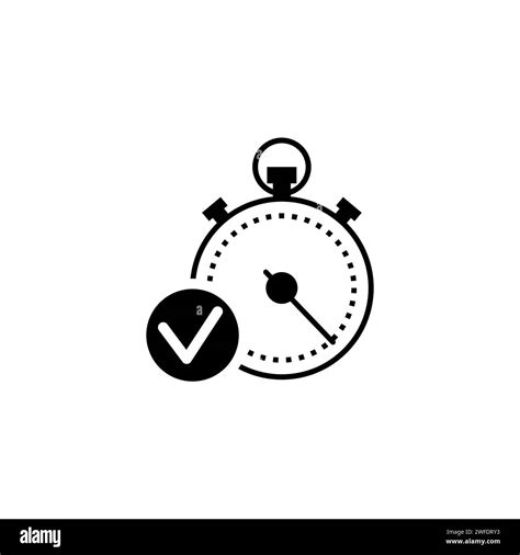Quick Time Icon Fast Deadline Symbol Timer With Check Mark Icon Vector Illustration Eps 10