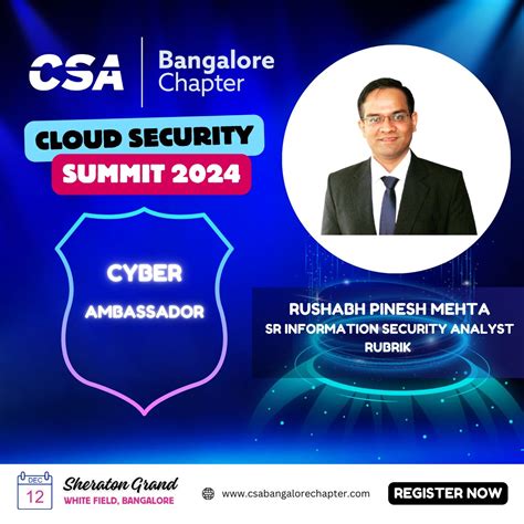 Cloudsecuritysummit2024 Cyberambassador Cloudsecurity Csabangalore Rubrik