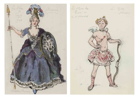 Alexandre Benois 1870 1960 Two Costume Designs For Les Noces De