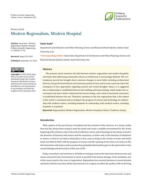 Pdf Modern Regionalism Modern Hospital