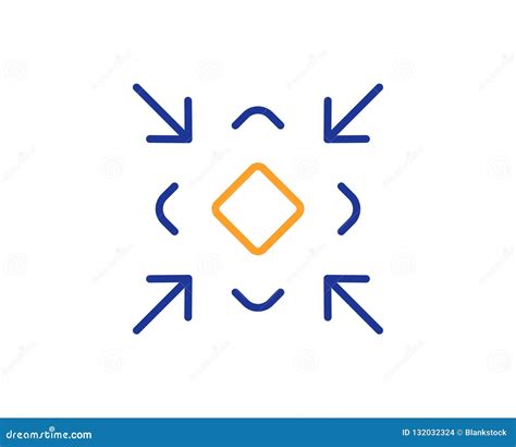 Minimize Arrow Line Icon Small Screen Sign Vector Stock Vector