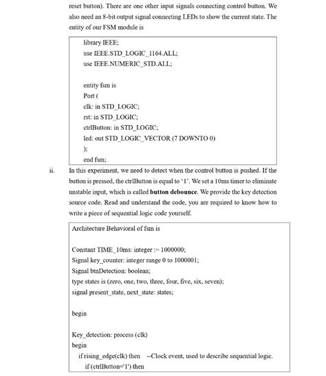 Experiment A Finite State Machine Fsm Is An