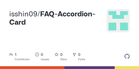 GitHub Isshin09 FAQ Accordion Card