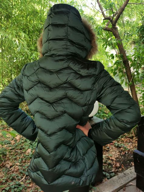 Дамско зимно яке с ЕСТЕСТВЕН ПУХ код 1317 от М до 3ХЛ размер зелено