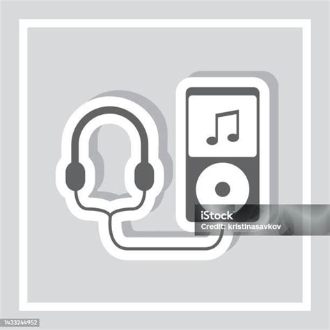 헤드폰 아이콘 벡터 일러스트레이션이 있는 음악 플레이어 Dj에 대한 스톡 벡터 아트 및 기타 이미지 Dj Mp3 플레이어