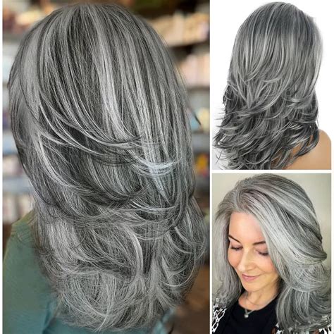 Full Lace Grey Long Human Hair Wigs