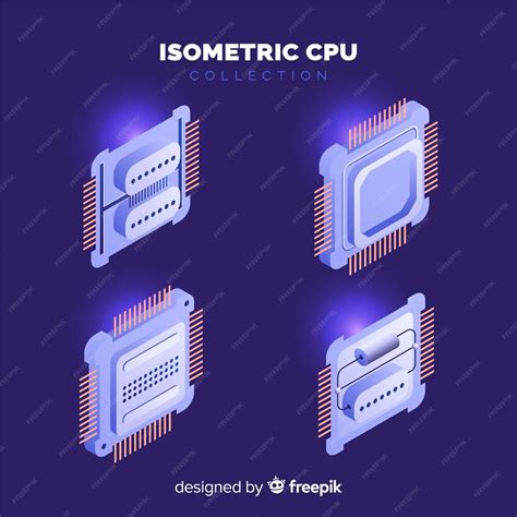 아이소 메트릭 Cpu 컬렉션 무료 벡터