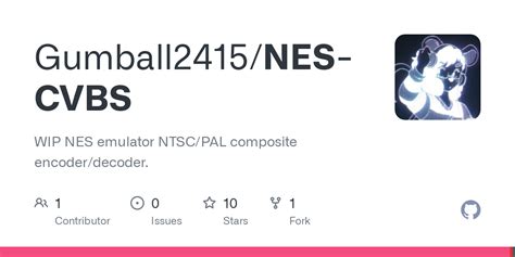 Github Gumball Nes Cvbs Wip Nes Emulator Ntsc Pal Composite Encoder Decoder
