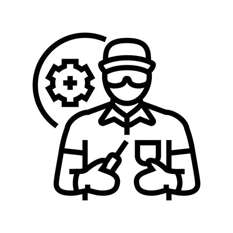Equipment Service Technician Line Icon Vector Illustration 20376377 Vector Art At Vecteezy
