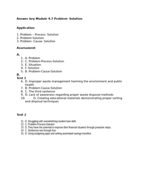 Answer Key Module 4 7 Problem Solution Pdf
