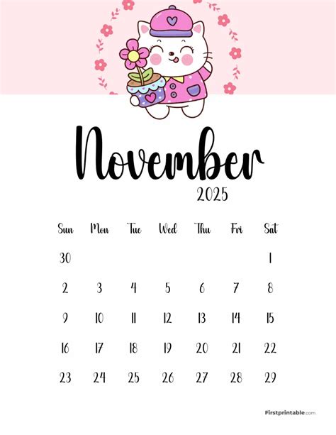 November 2025 Calendars Free Printable And Fillable