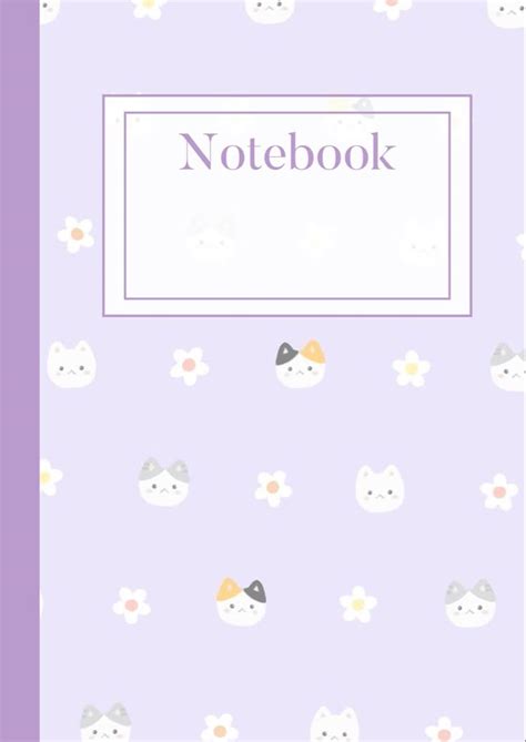 Cute Kitty Notebook Cover With Cats And Daisies