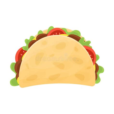 Cartoon Taco Vector Illustration Stock Vector Illustration Of Cheese Taco 263583074