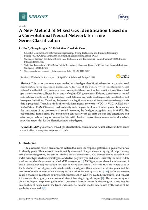 Pdf A New Method Of Mixed Gas Identification Based On A Convolutional Neural Network For Time
