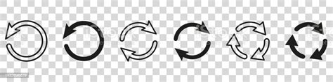 원 화살표 벡터 아이콘 집합입니다 재활용 아이콘입니다 원형 벡터 화살표입니다 화살표 아이콘을 새로 고치고 다시로드합니다 화살표 플랫 기호 개체 그룹에 대한 스톡 벡터 아트