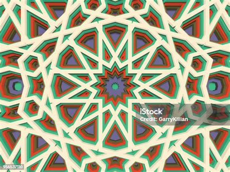 벡터 추상 체적 기하학적 배경입니다 이슬람 민족 장식품을 기반으로 합니다 3d 돌출된 장식 요소입니다 우아한 배경 카드 초대장 등 0명에 대한 스톡 벡터 아트 및 기타