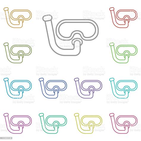 구글 튜브 멀티 컬러 아이콘입니다 Ui 및 Ux 웹 사이트 또는 모바일 응용 프로그램에 대한 여름 아이콘의 간단한 얇은 라인 개요 벡터 0명에 대한 스톡 벡터 아트 및 기타