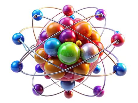 Vibrant Atomic Model Colorful Electrons Orbiting The Nucleus A Stunning Educational