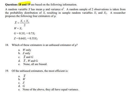 Solved Hi Can You Explain What Is Mean By Unbiased Estimator