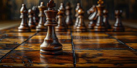 A Wooden Chess Board With Various Game Pieces Set Up Stock Image