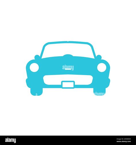 Car Oldtimer Cabriolet Icon Isolated On White Background From Blue