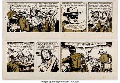 Charles Flanders The Lone Ranger Daily Comic Strip Original Art Consecutive Group Of King