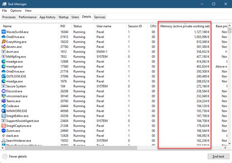 Memory Information In Task Manager Pavel Yosifovich