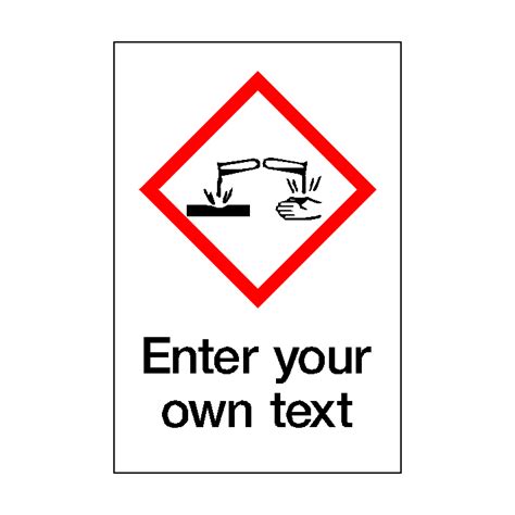 Custom Corrosive Coshh Sticker Safety Uk