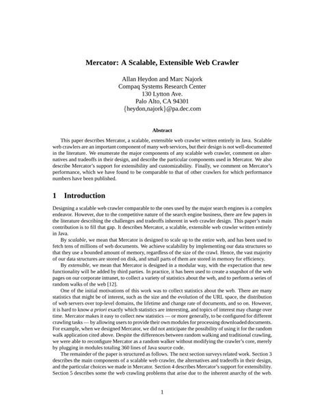 pdf mercator a scalable extensible web crawler unednlp uned es