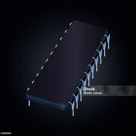 Vector Illustration Of Electonic Circuit Microchip Stock Illustration