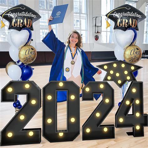 Black Marquee Light Up Numbers 2024 Large 2024 Numbers For Graduation