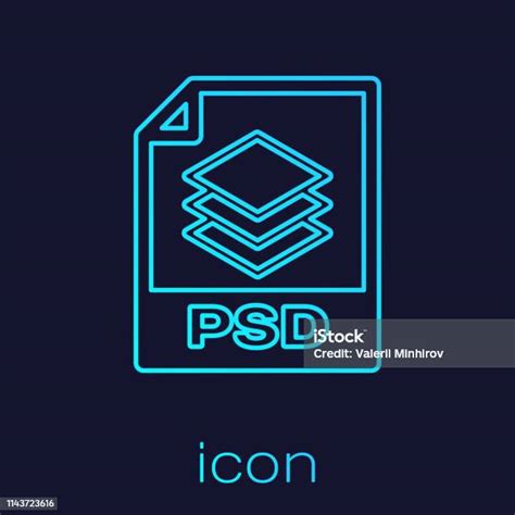 청록색 Psd 파일 문서 아이콘입니다 다운로드 Psd 버튼 라인 아이콘 파란색 배경에 고립 Psd 파일 기호입니다 벡터 일러스트 0명에 대한 스톡 벡터 아트 및 기타 이미지